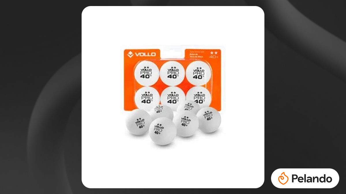 Por R$ 21,99: Kit 6 Bolas de Tênis de Mesa Bolinhas de Ping Pong Branca 2 Estrelas Vollo ABS ...