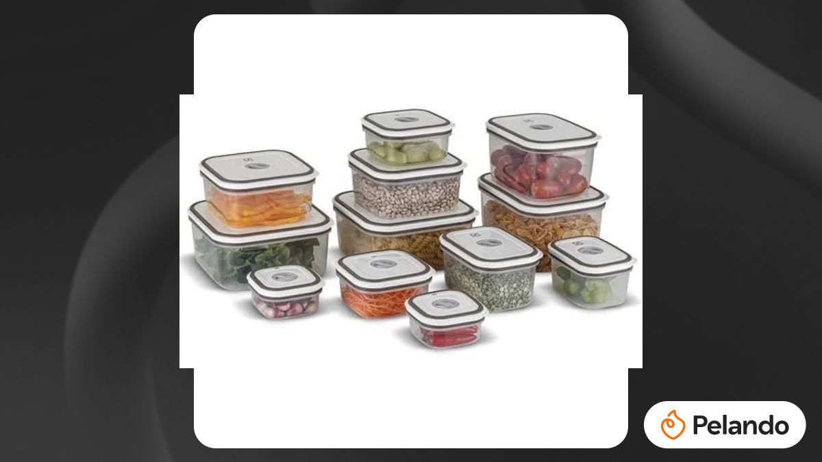 Por R$ 79,89: Kit 12 Potes Plásticos Herméticos Cinza | Pelando