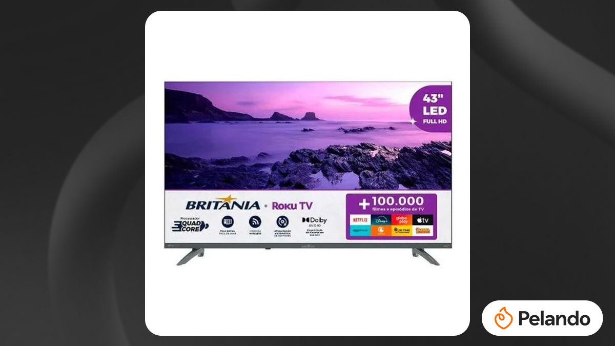 Por R$ 1.030: Smart TV 43 Full HD LED Roku Britânia | Pelando