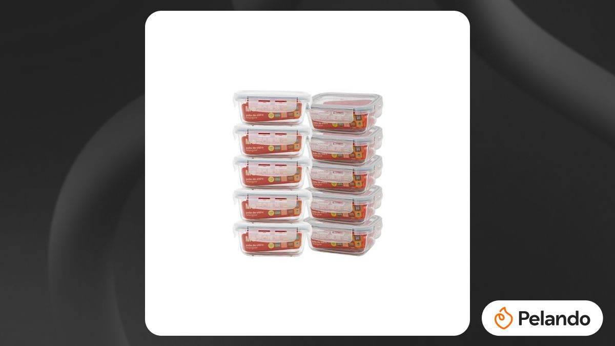 Por R$ 99,90: Kit 10 Potes de Vidro 330ml com Tampa Hermética | Pelando