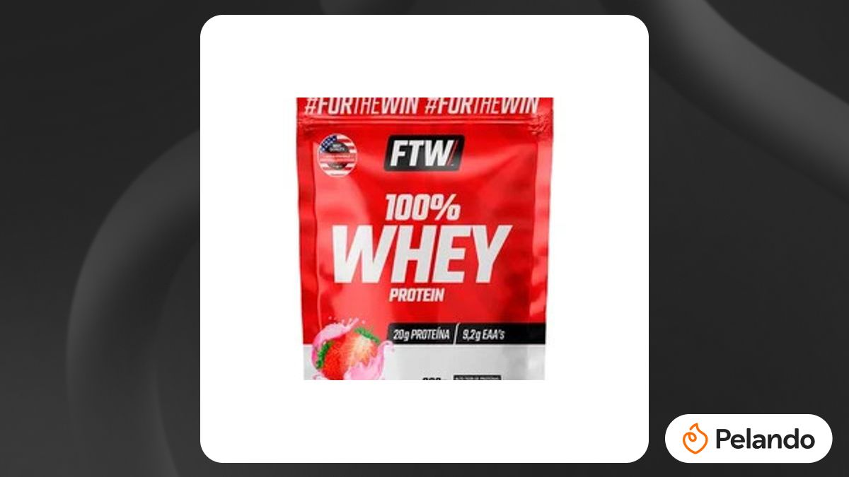 Por R$ 69,5: Whey Protein 100% Concentrado Refil 900g Sabor Morango - FTW | Pelando