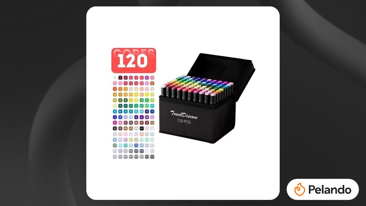 Por R$ 93: Kit Canetas Marcadoras Ponta Dupla 120 Cores | Pelando