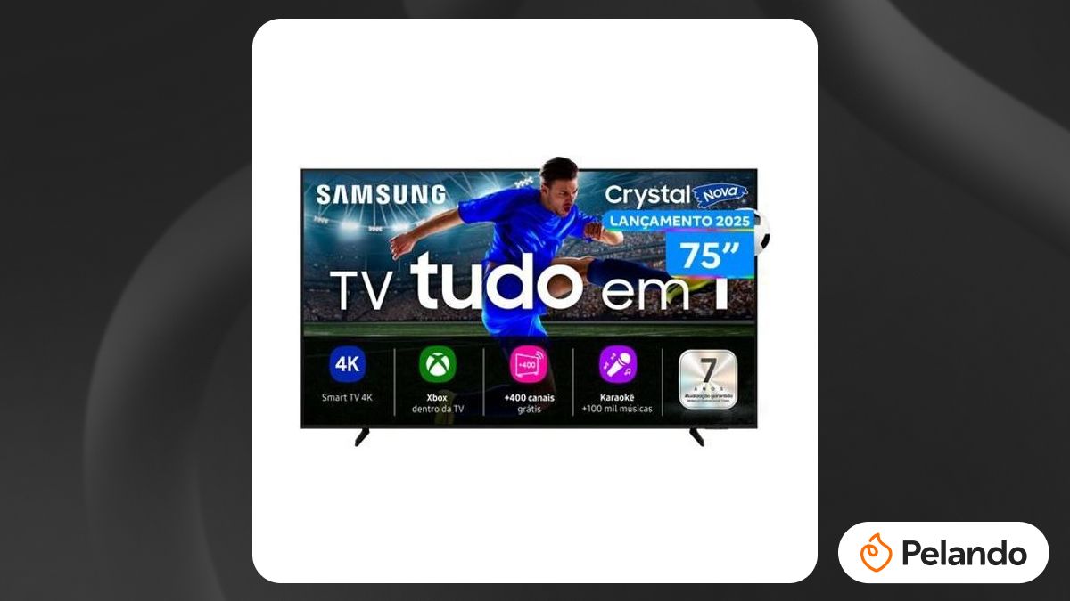 Por R$ 3.869: Smart TV 75" Samsung 4K UHD Crystal 75U8600F Tizen 3 HDMI ...