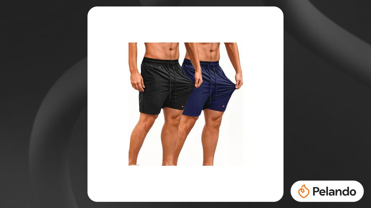 Por R$ 39,99: Kit 2 Shorts Bermuda Tactel Elástico Sandrini | Pelando