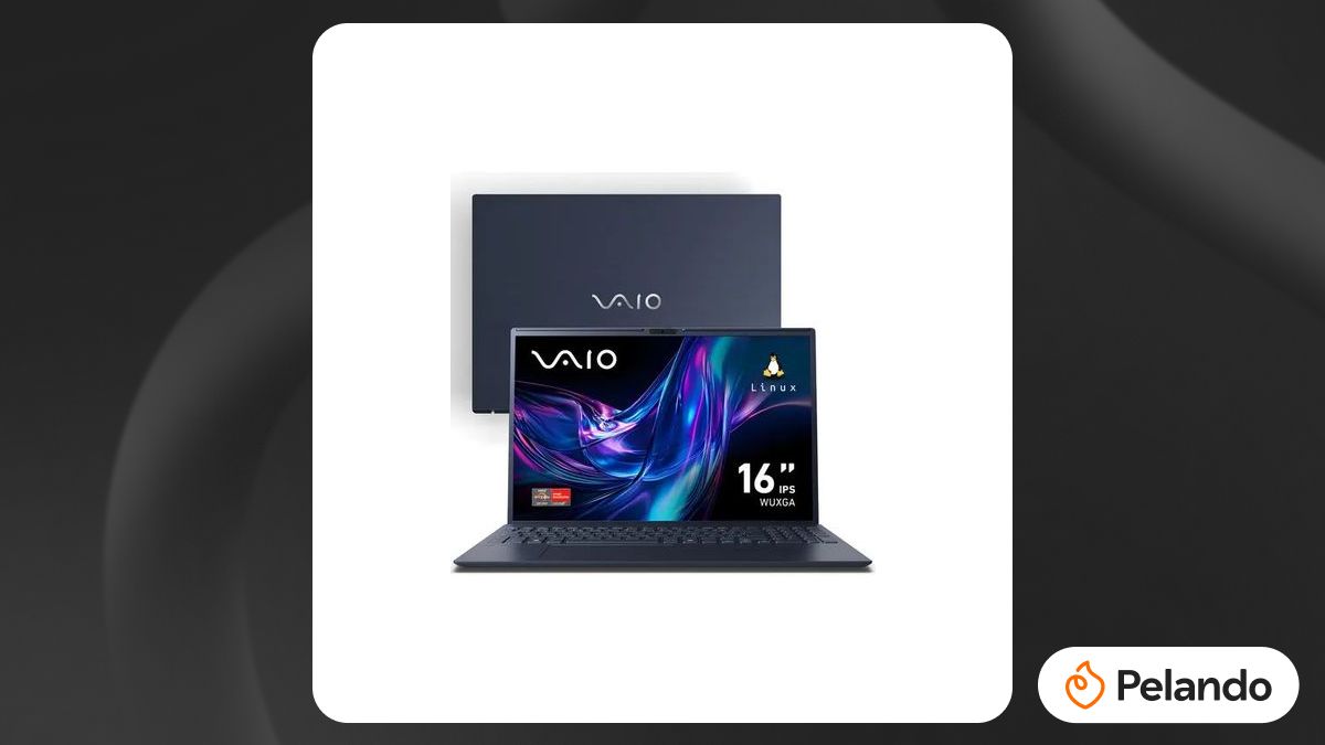 Por R$ 2.529: Notebook VAIO FE16 AMD Ryzen 5-5625U Linux 8GB RAM 256GB ...