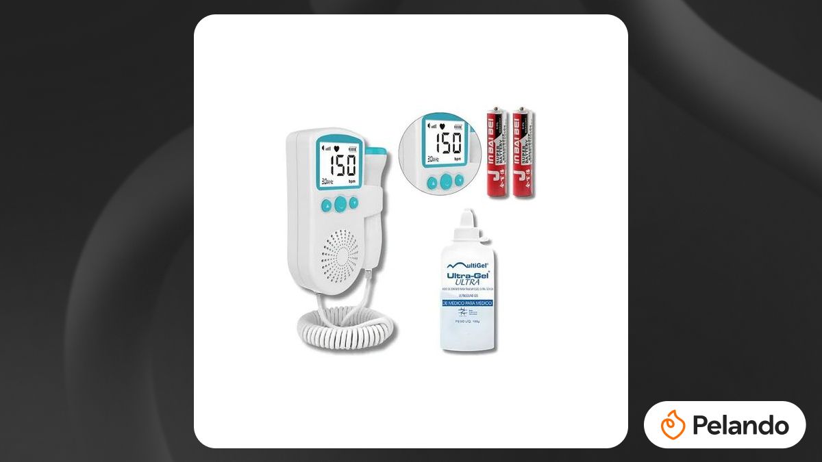 Por R$ 37,00: Kit Doppler Fetal Sonar Batimentos Bebê Grávida Azul ...