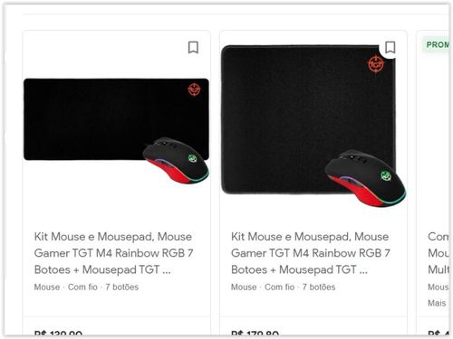 Por R$ 140: KIT MOUSE E MOUSEPAD, MOUSE GAMER TGT M4 RAINBOW RGB R$ 140 ...