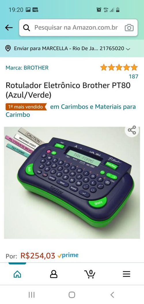 Por R$ 60,00: Fita ORIGINAL para Rotulador Brother M231 12mm Preto ...