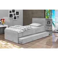 Saindo por R$ 445,00: Cama bibox jade com auxiliar e prateleira- J&A - Solteiro - R$445 | Pelando