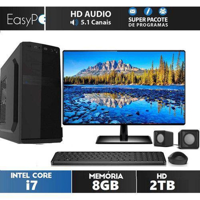 Saindo por R$ 1.591: [R$1.488 com AME]Computador Desktop Intel Core I7 8gb Hd 2tb Monitor 21.5 ...